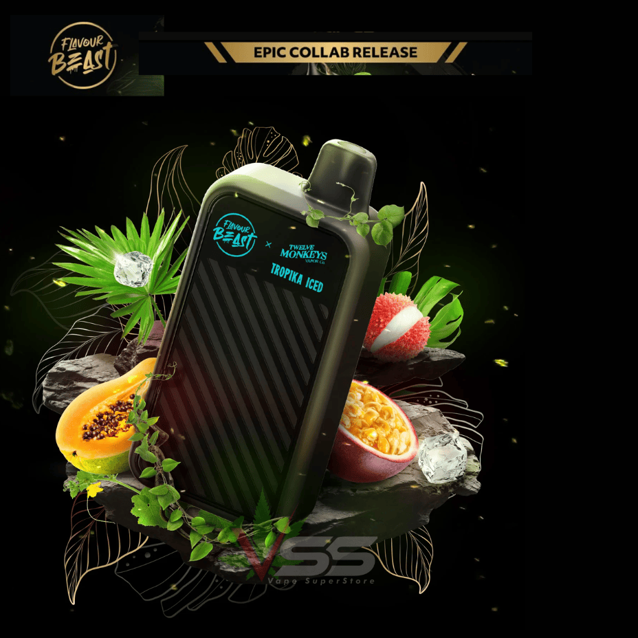Flavour Beast X 12 Monkeys Beast Mode Max 2 50K Disposable-Tropika Ice ...