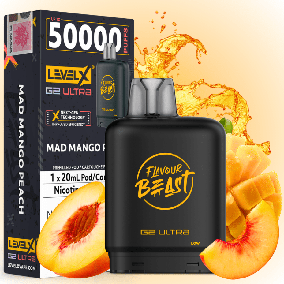 Level X G2 Ultra Flavour Beast Pod 50k-Mad Mango Peach – Brandon Vape ...