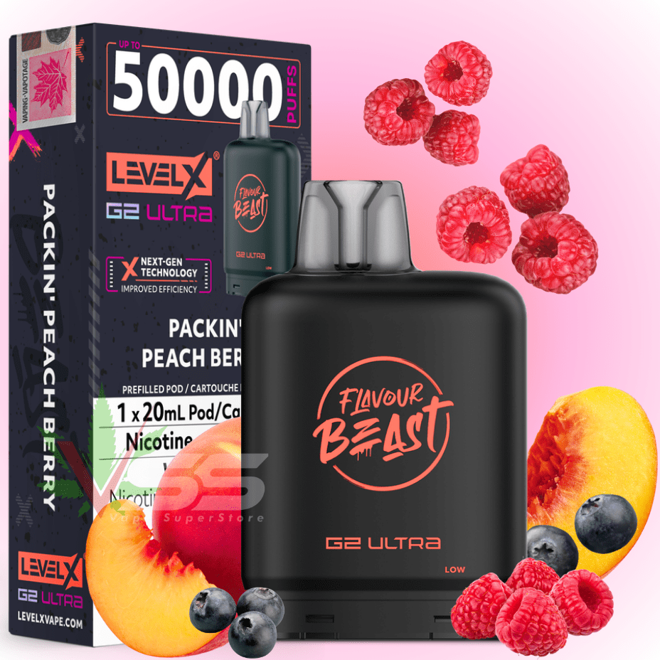 Level X G2 Ultra Flavour Beast Pod 50k-Packin' Peach Berry – Brandon ...